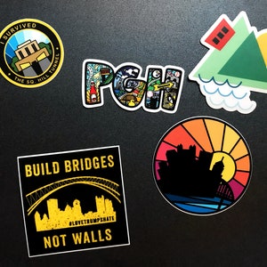 Pittsburgh Stickers - Retro Pittsburgh Sunset - Pittsburgh Pride ...