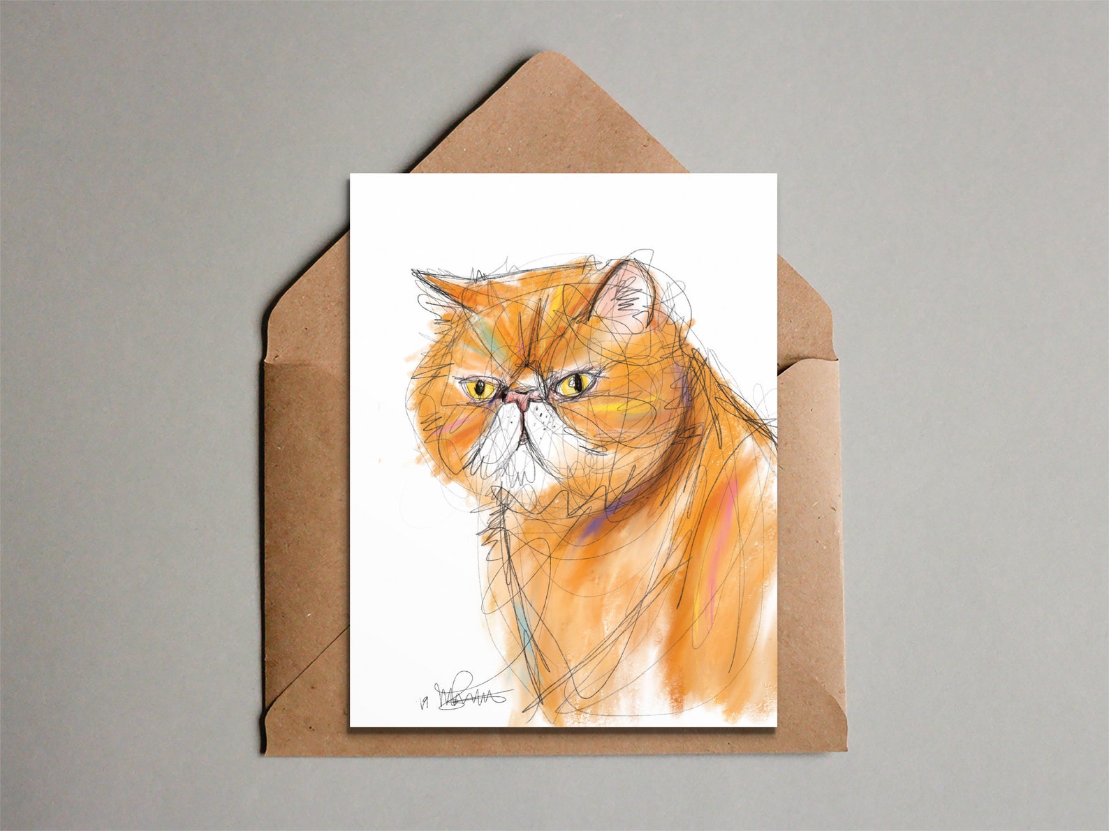 Grumpy Cat Blank Card Printable Note Cards Exotic - Etsy