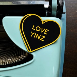 Pittsburgh Sticker or Magnet Love Yinz Heart - 3 Inch Weatherproof ...