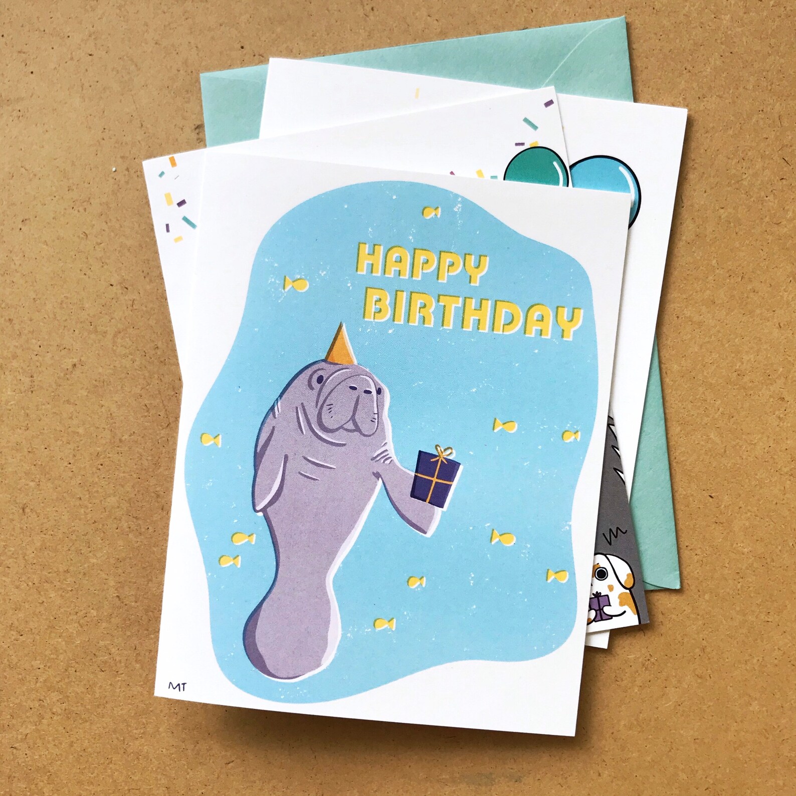 Manatee Birthday Card - Printable Happy Birthday Card - Cute Sea ...