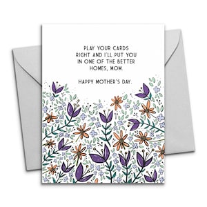 Funny Mother's Day Card Printable - Colorful Purple Flowers + Sarcasm ...
