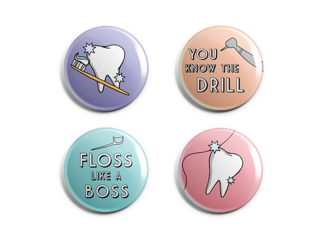 Dental Pins or Magnets - 1 Inch Handmade Buttons - Floss Like a Boss ...