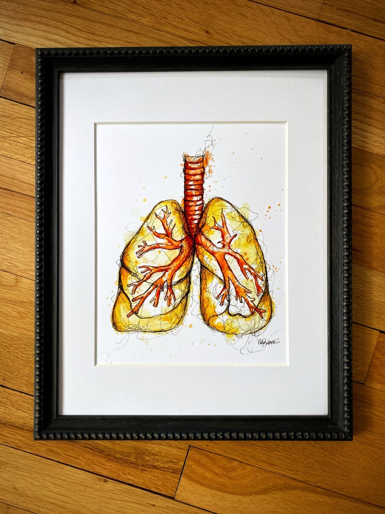Lungs Painting Watercolor Ink Lungs Giclée Art Print | Etsy