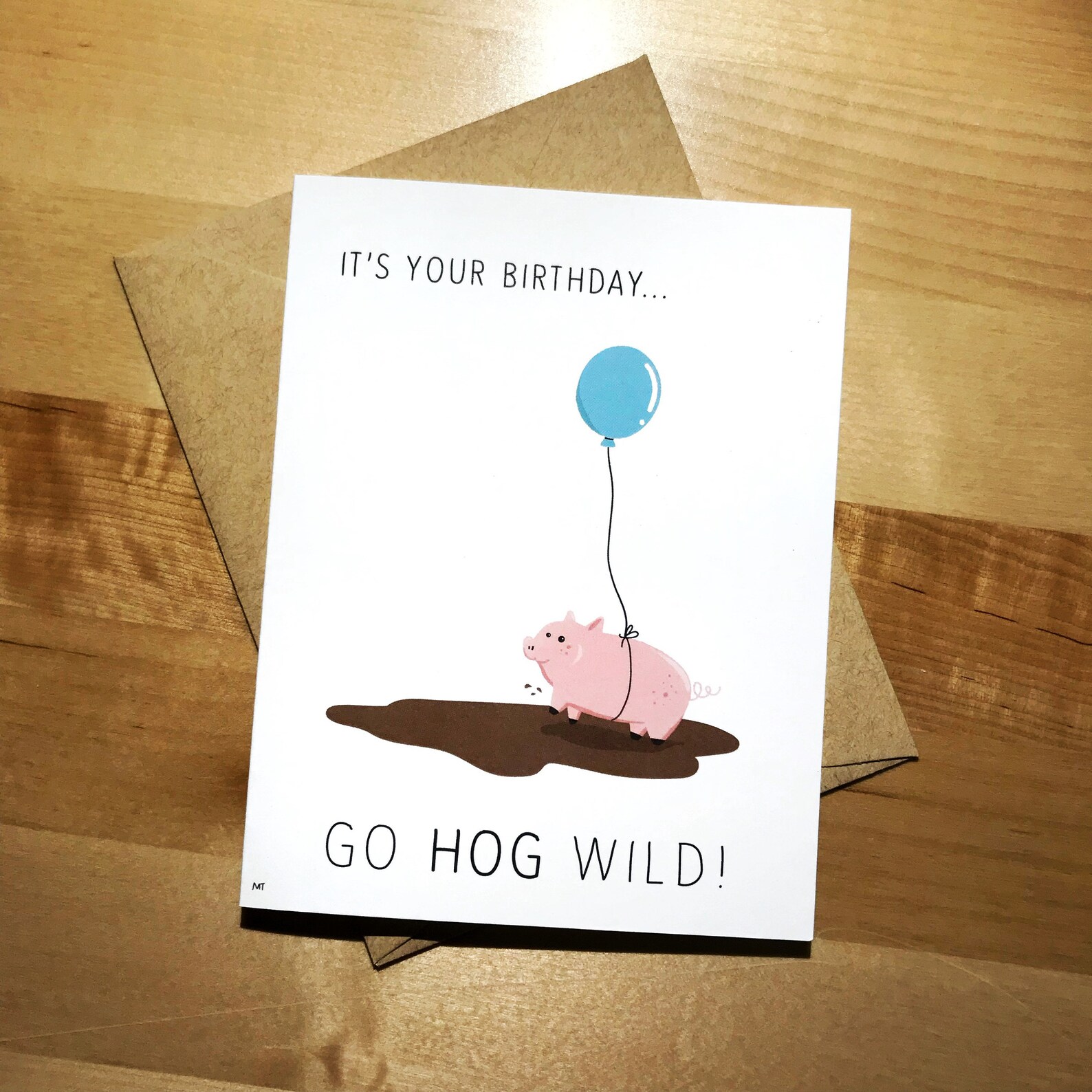Funny Pig Birthday Card go Hog Wild Printable - Etsy
