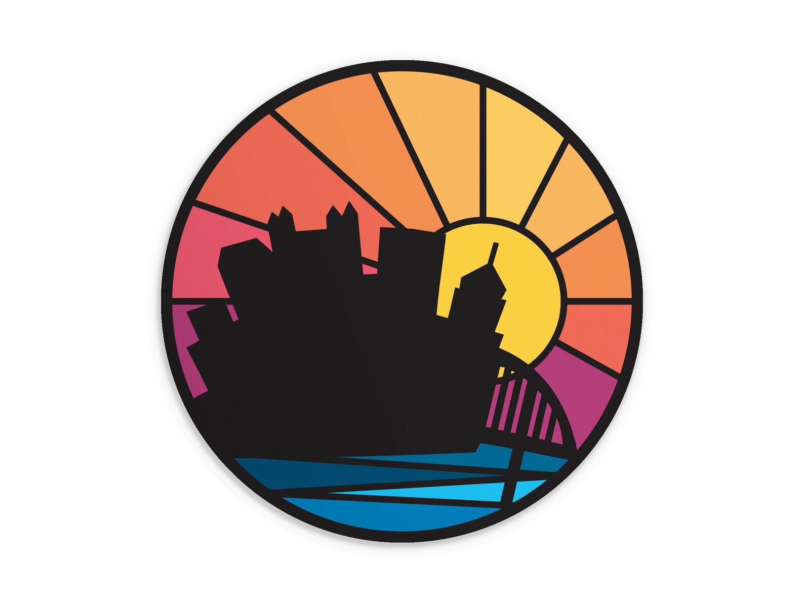 Pittsburgh Stickers - Retro Pittsburgh Sunset - Pittsburgh Pride ...