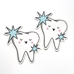 Cute Tooth Sticker - 3 Inch Vinyl Weatherproof Decal - Gift for ...