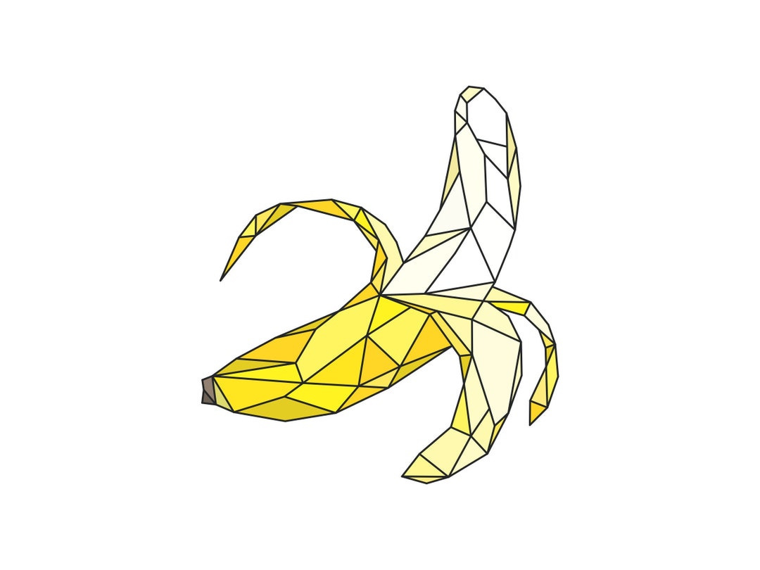 CLEARANCE - Banana Sticker - 3' Geometric Banana Transparent Decal ...