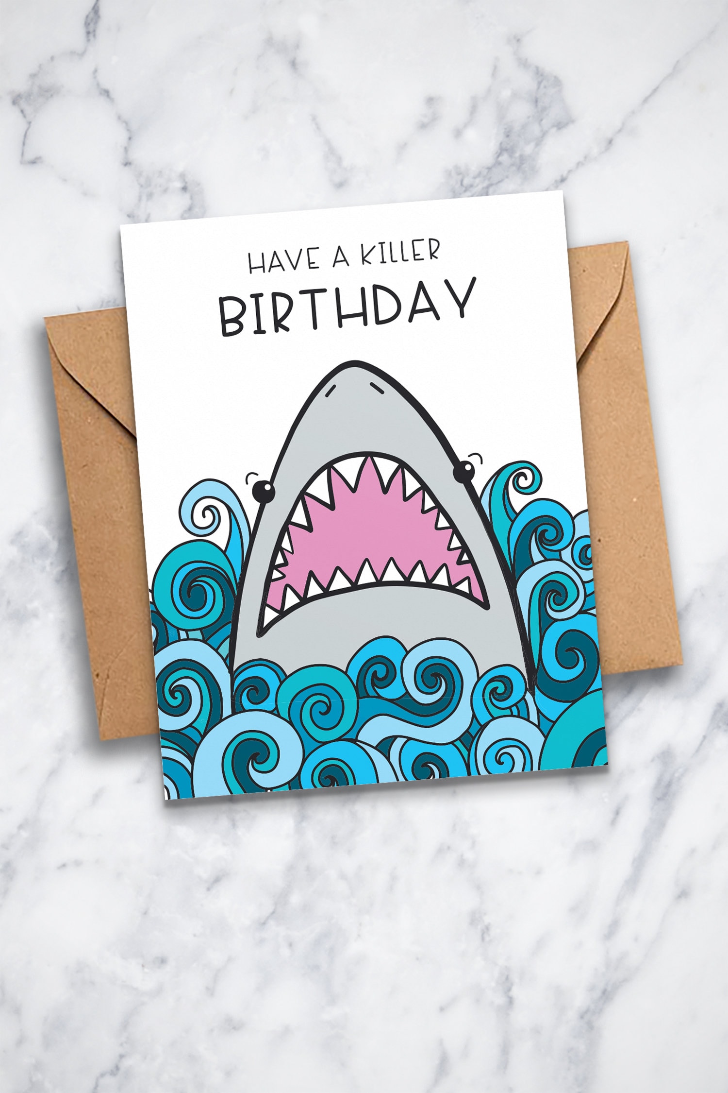 Fun Shark Birthday Card Printable Shark Card for Kids - Etsy Canada