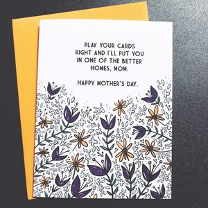 Funny Mother's Day Card Printable - Colorful Purple Flowers + Sarcasm ...
