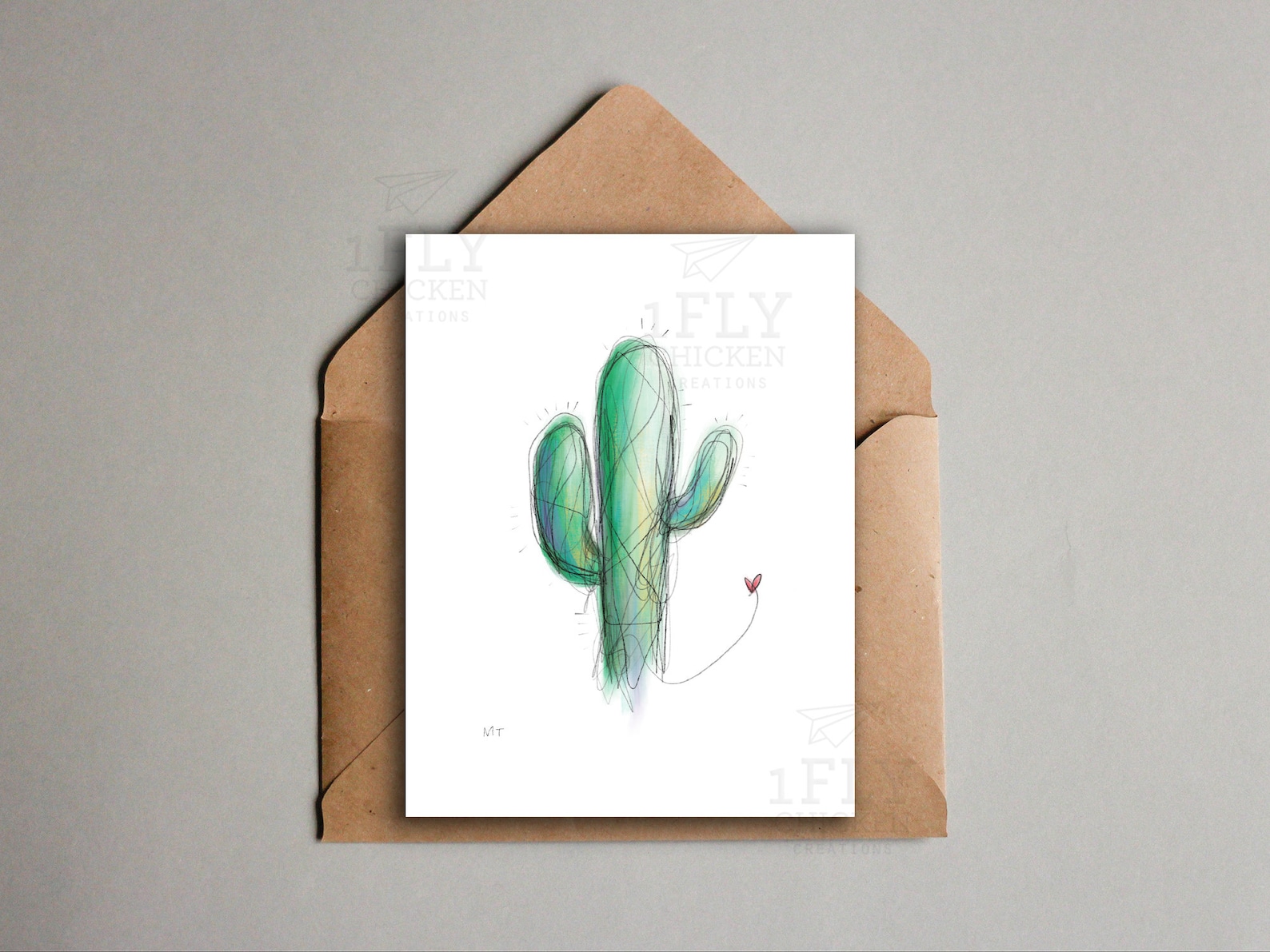 Watercolor Cacti Blank Cards Original Watercolor Ink | Etsy