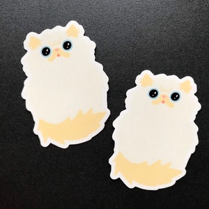 Himalayan Cat Sticker - 3 Inch White Fluffy Cat Vinyl Sticker - Persian ...