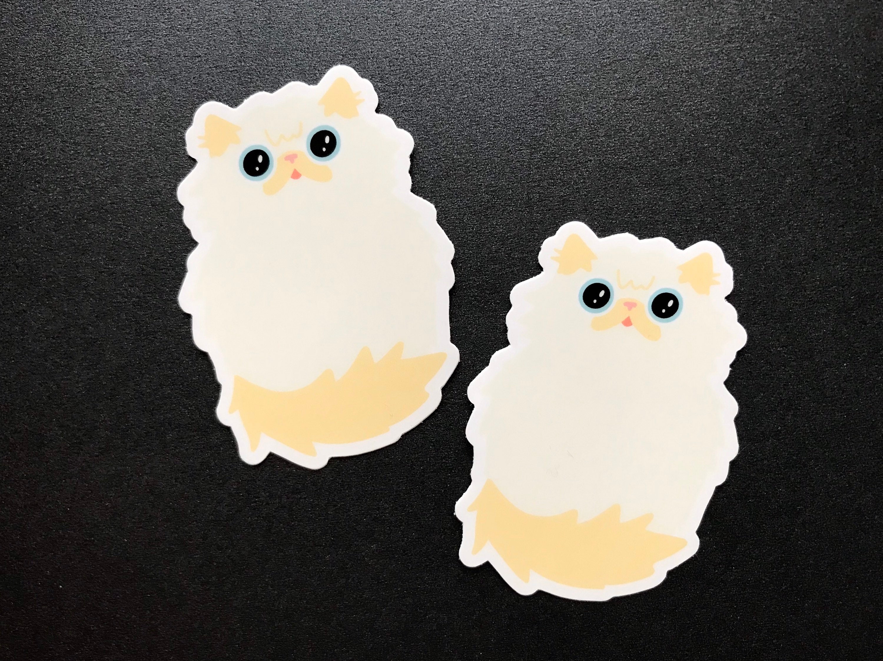 Himalayan Cat Sticker - 3 Inch White Fluffy Cat Vinyl Sticker - Persian ...