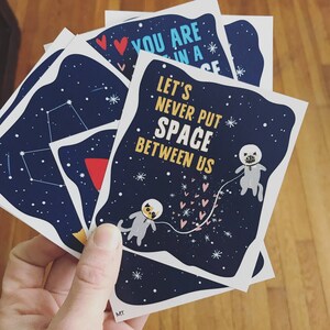 Printable Space Cats Valentines Cards Kids Cutout DIY Valentines Cute ...