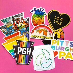 Pittsburgh Sticker or Magnet Love Yinz Heart - 3 Inch Weatherproof ...