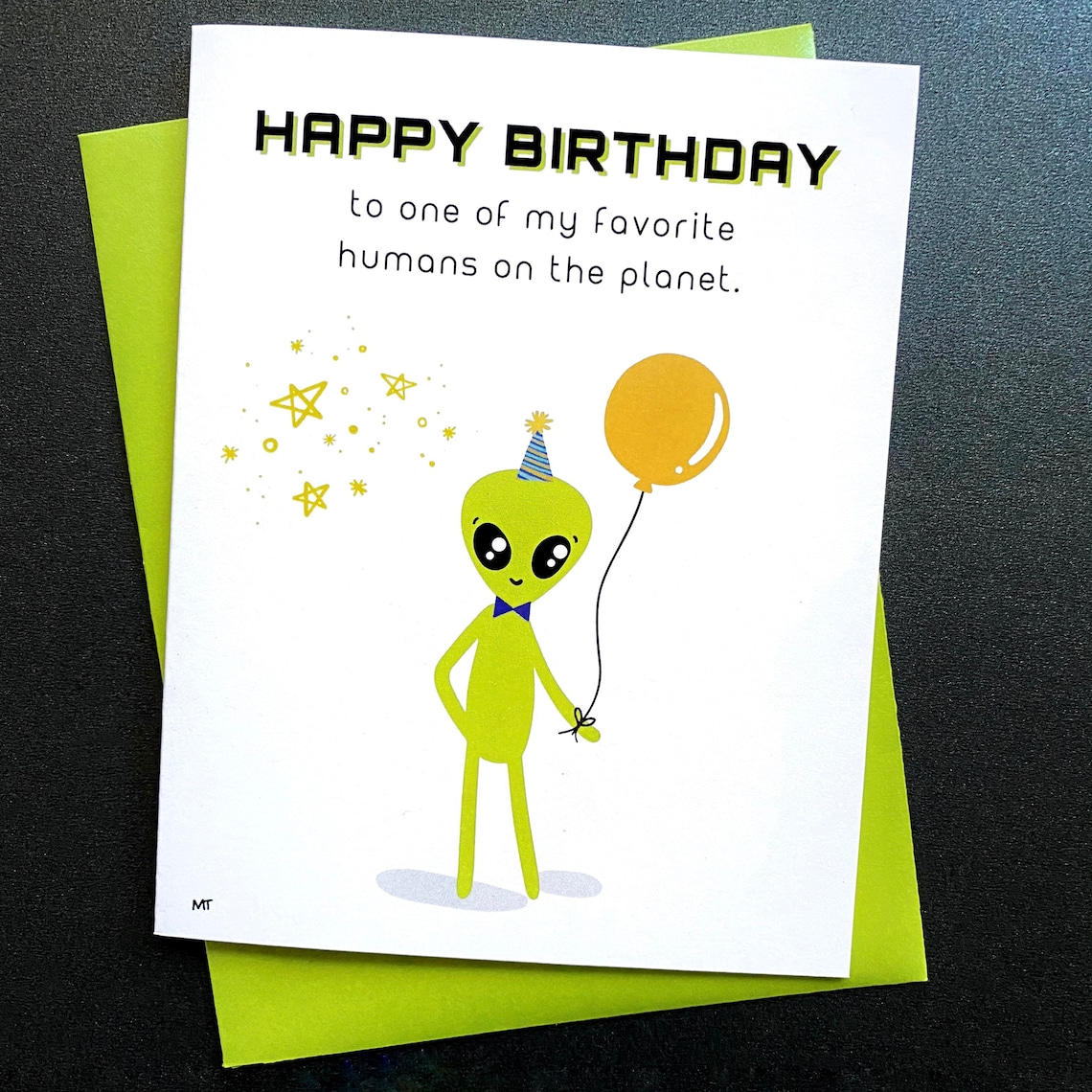 Cute Alien Birthday Card Printable Happy Birthday Human - Etsy