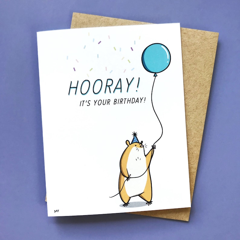 Hamster Birthday Card Printable Happy Birthday Card Cute - Etsy
