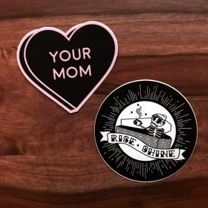 Your Mom Sticker - 3 Inch Vinyl Weatherproof Decal - Black Heart ...