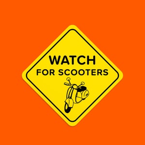 Scooter Sticker - 3 Inch Vinyl Waterproof Decal - Watch for Scooters ...
