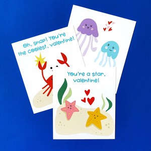 Printable Sea Animals Valentines Day Cutout for Kids - Cute Valentines ...