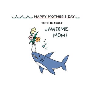 Shark Mothers Day Card - Printable Moms Day Greeting Card - Happy ...