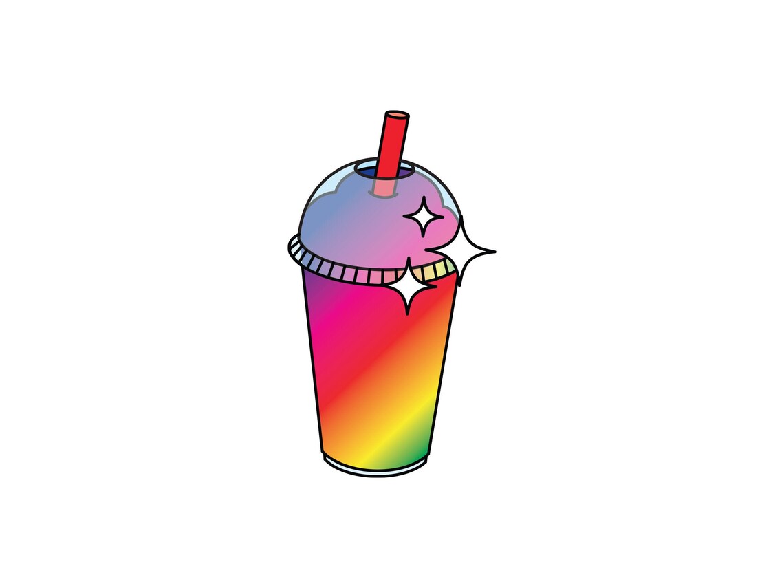 Slushie Sticker Holographic Rainbow Icee Drink Sticker | Etsy