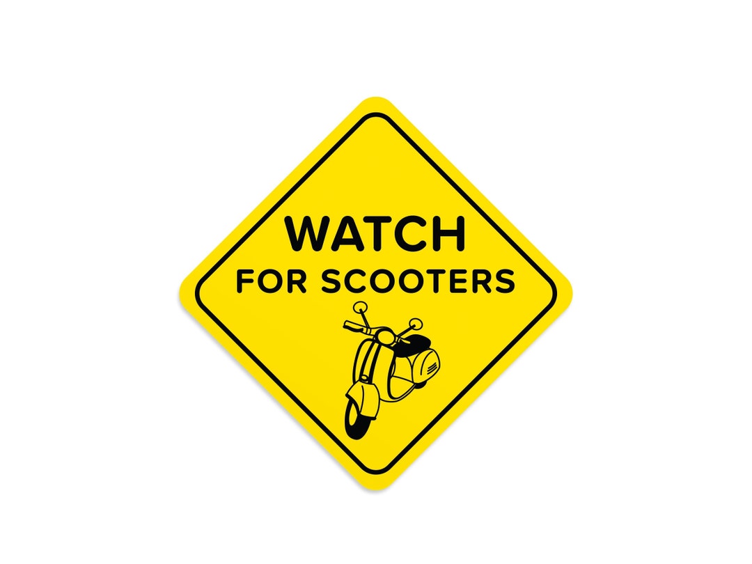Scooter Sticker - 3 Inch Vinyl Waterproof Decal - Watch for Scooters ...