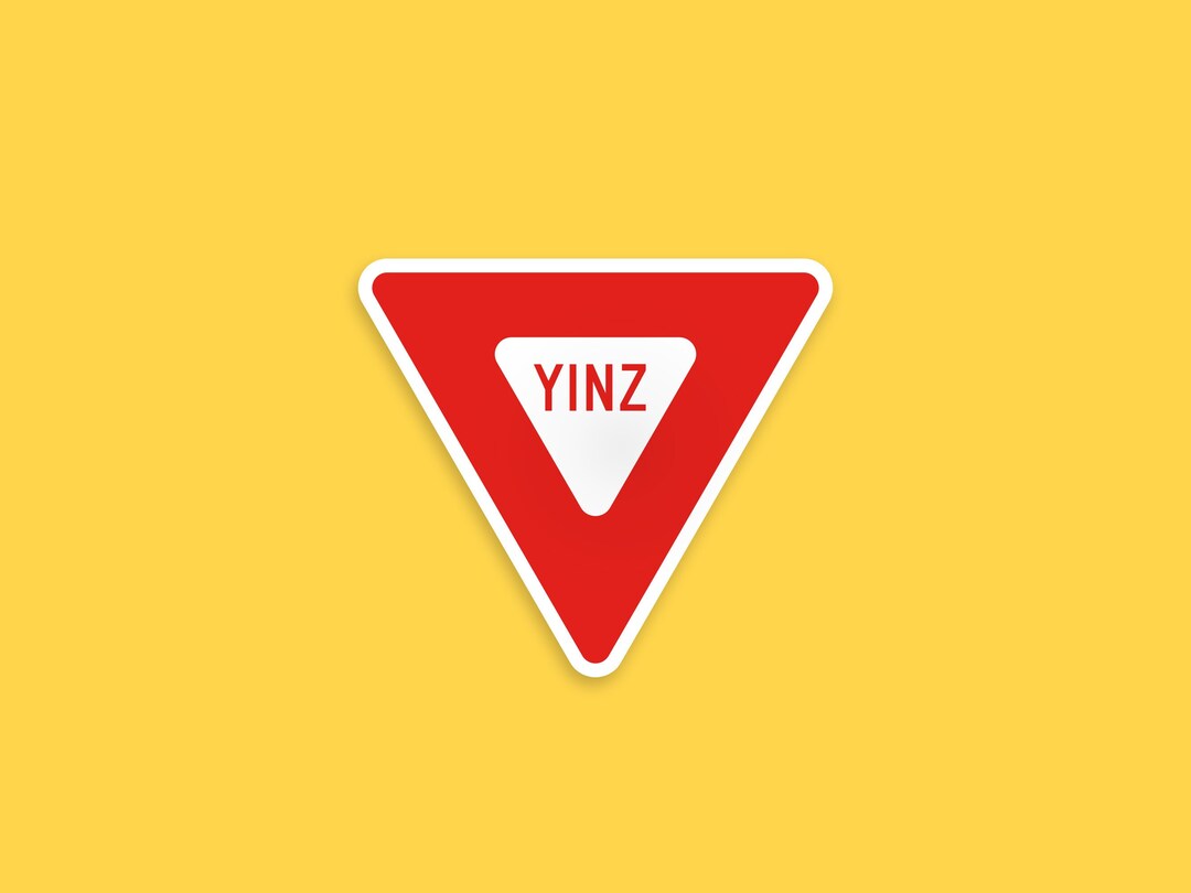 Pittsburgh Yinz Sticker - 2 Inch Vinyl Sticker - Yinz Yield Sign Decal ...