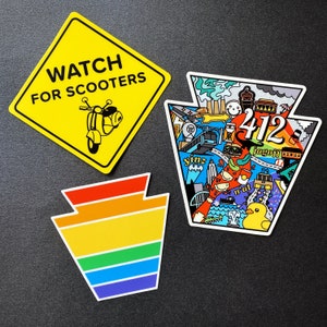 Scooter Sticker - 3 Inch Vinyl Waterproof Decal - Watch for Scooters ...