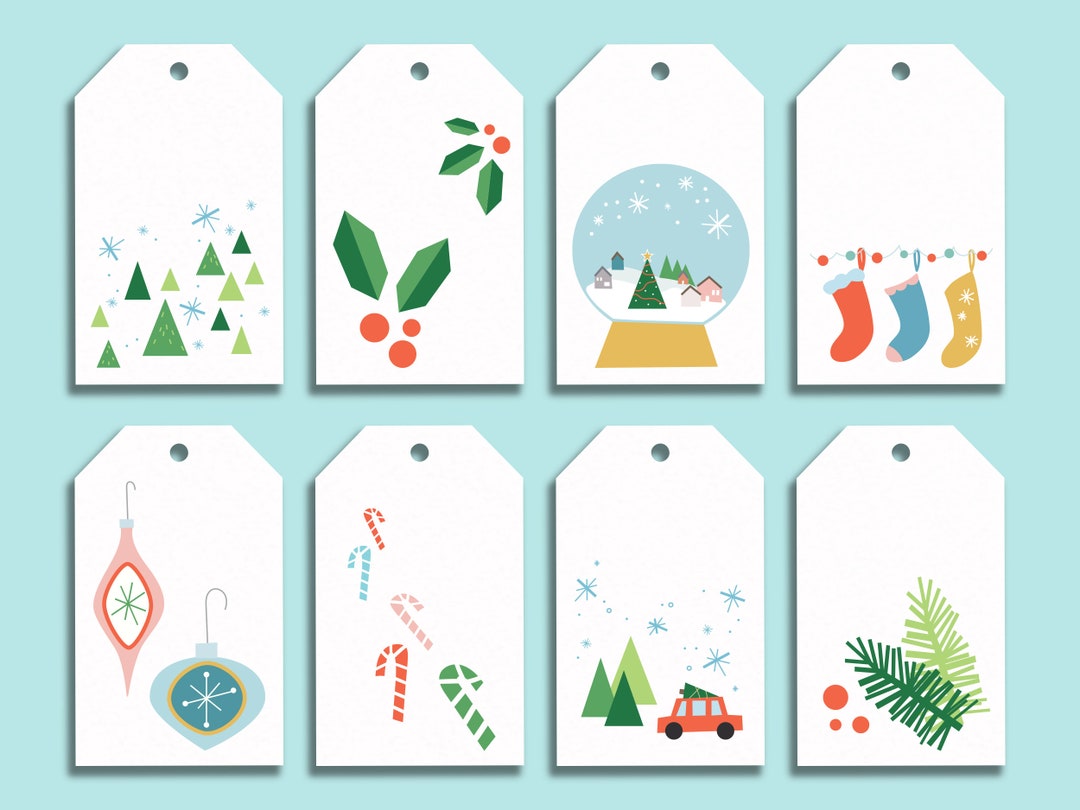 Printable Winter Holiday Gift Tags Original Designs - Etsy