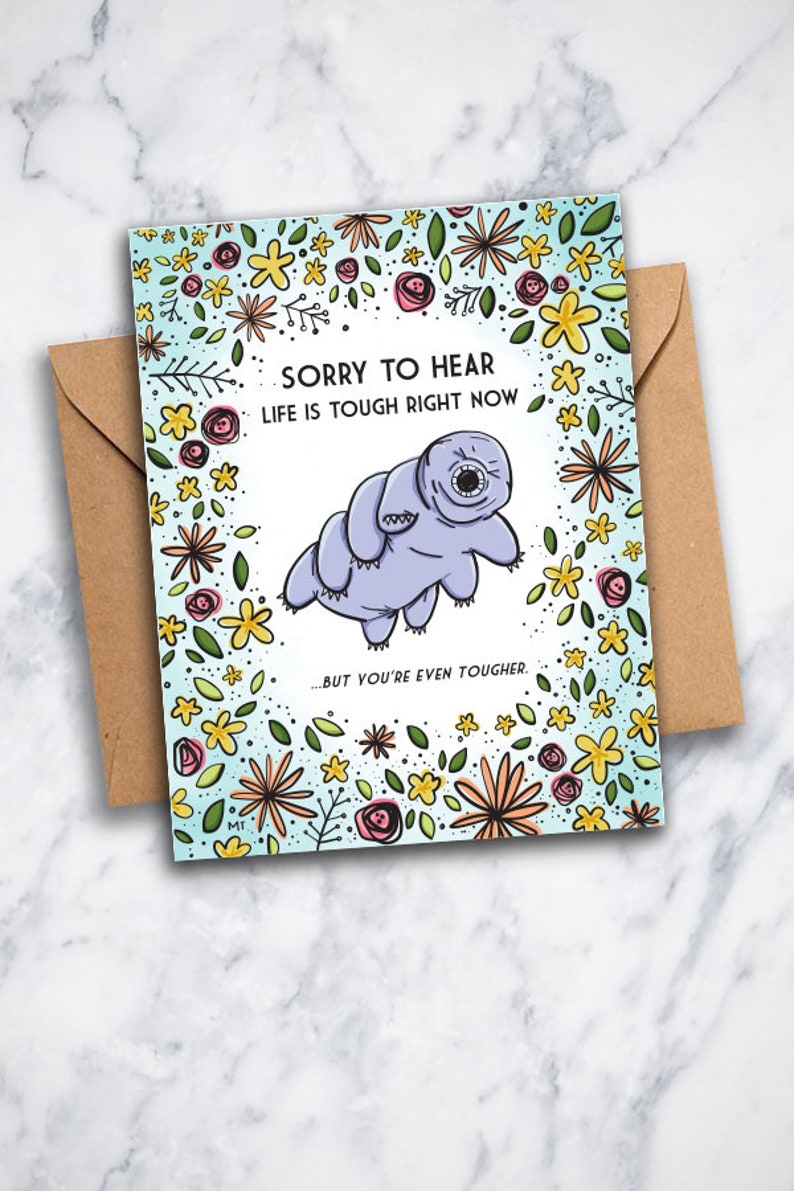 Tardigrade Card Printable Card for Tough Times for Friends | Etsy Sweden