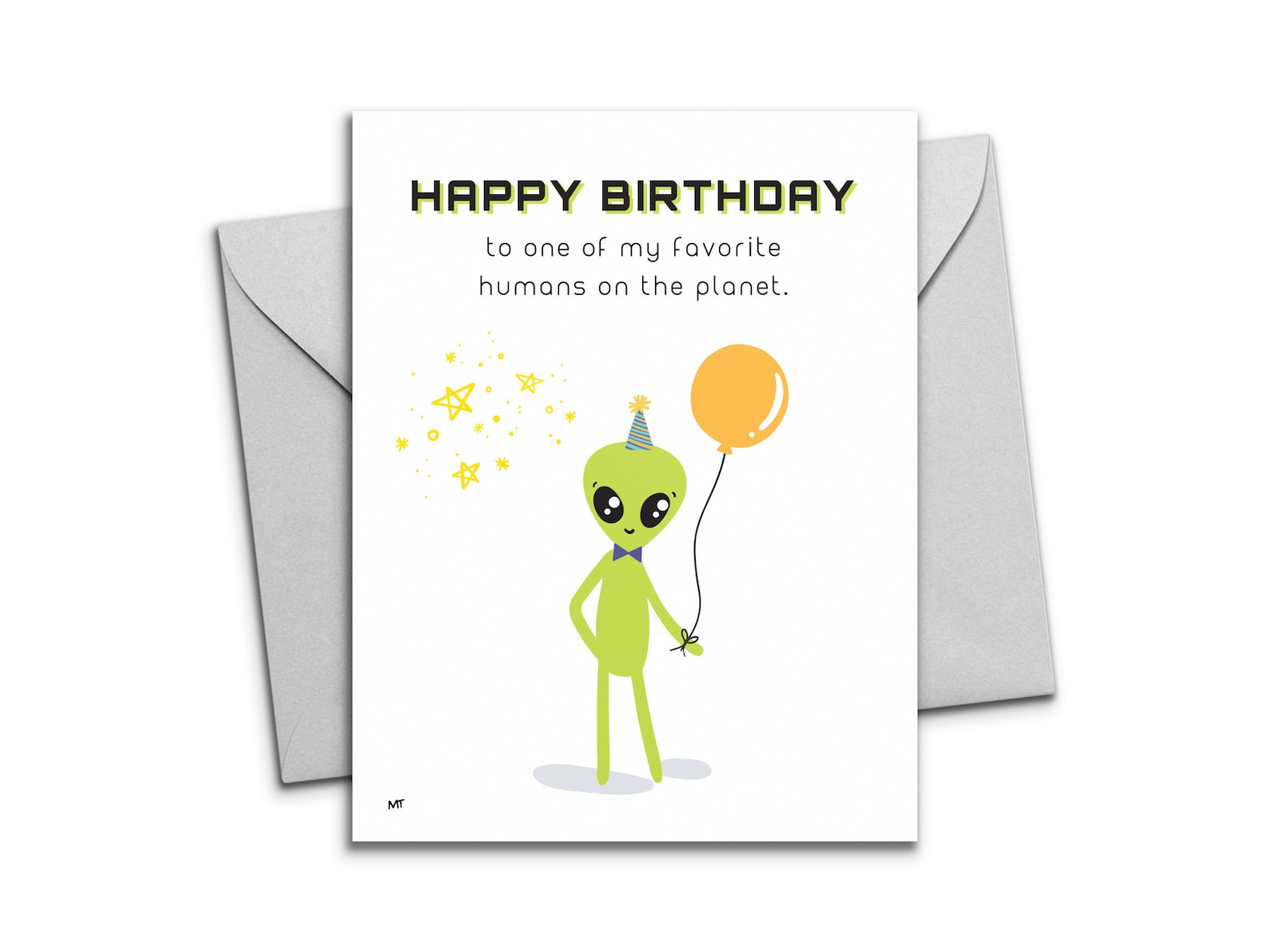 Cute Alien Birthday Card Printable Happy Birthday Human - Etsy