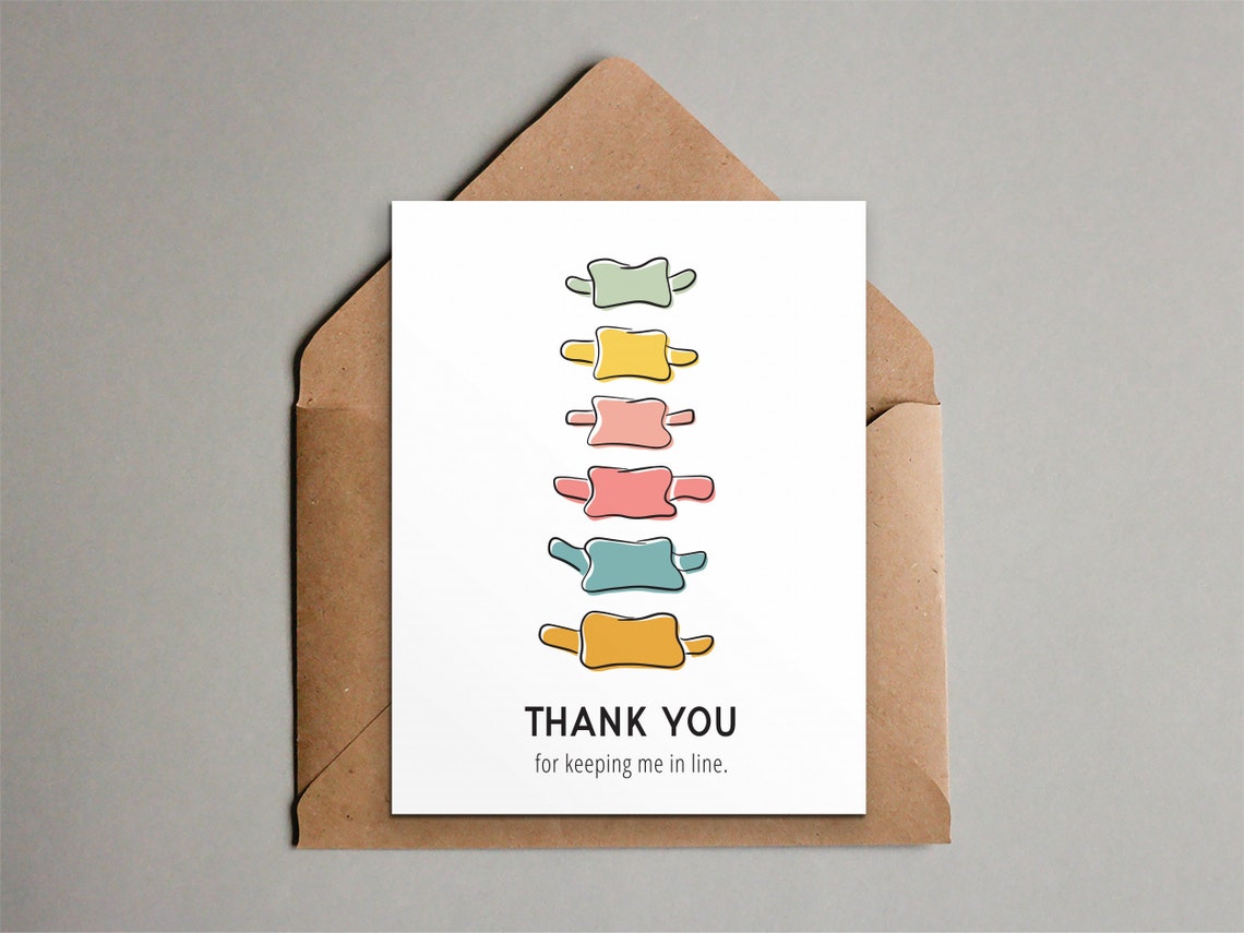 Thank You Chiropractor Card Printable Card Colorful Spine | Etsy