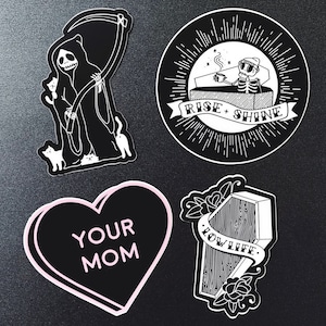 Your Mom Sticker - 3 Inch Vinyl Weatherproof Decal - Black Heart ...