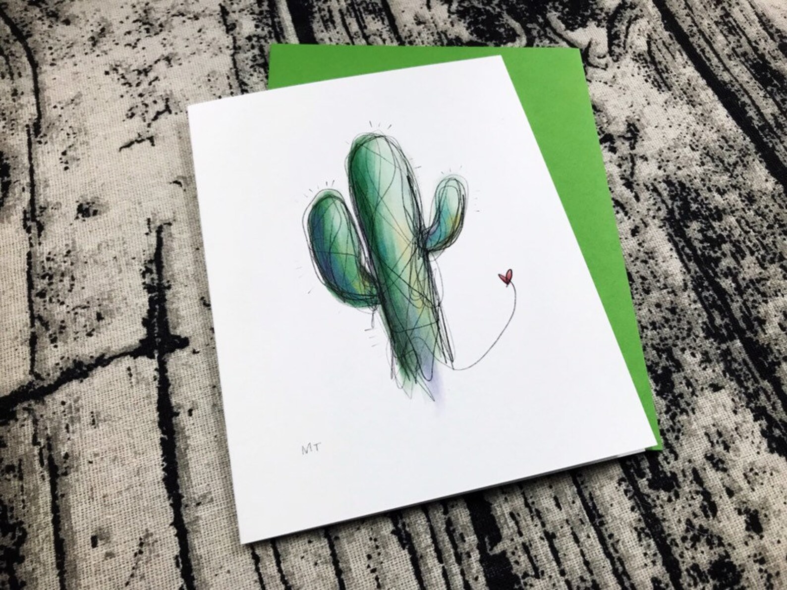 Watercolor Cacti Blank Cards Original Watercolor Ink - Etsy