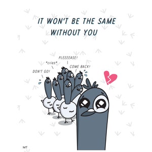 Sad Goodbye Card From All of Us - Printable "dirty Birds" Pigeon ...
