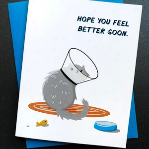 Printable Get Well Soon Card - Feel Better Soon Cat Card - Printable ...