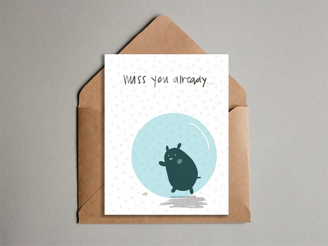 Cute Goodbye Card Hamster in Ball Miss You Already - Etsy