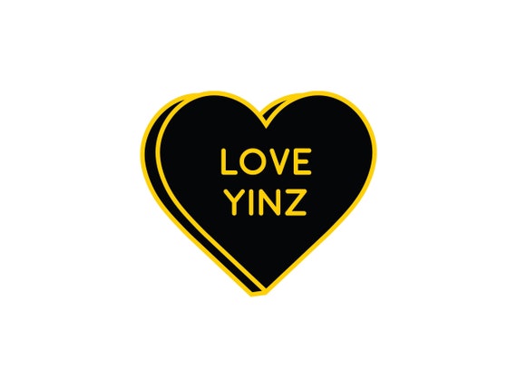 Pittsburgh Sticker or Magnet Love Yinz Heart 3 | Etsy