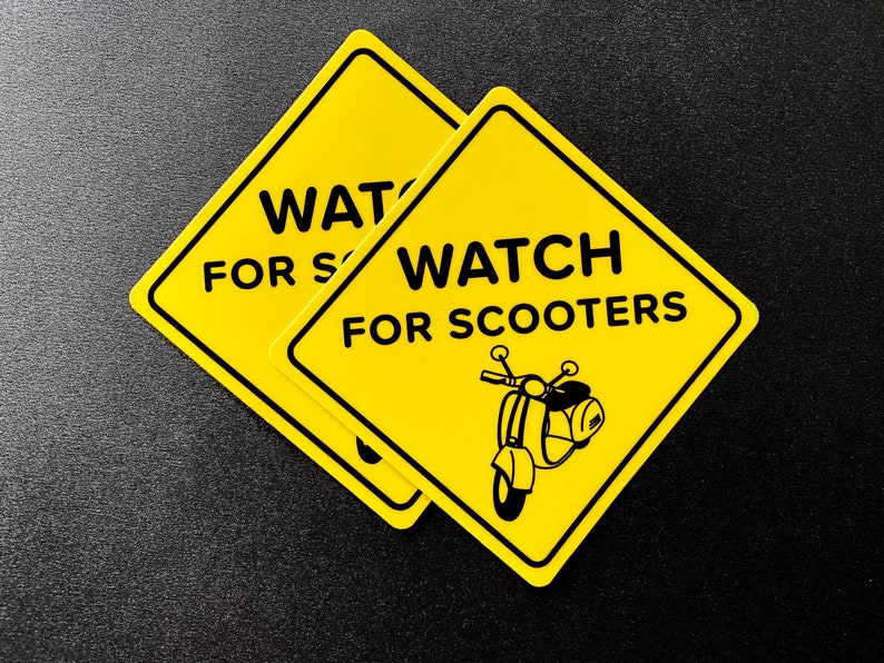 Scooter Sticker - 3 Inch Vinyl Waterproof Decal - Watch for Scooters ...