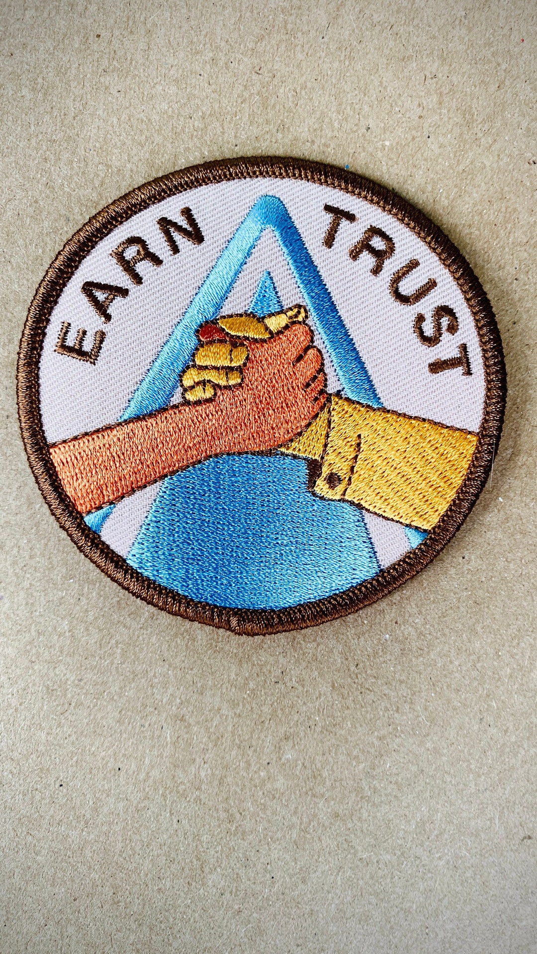 Vintage Patch - Earn Trust Badge - 3 Inch Embroidered Patch - Retro ...