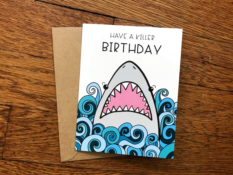Fun Shark Birthday Card Printable Shark Card for Kids - Etsy Canada
