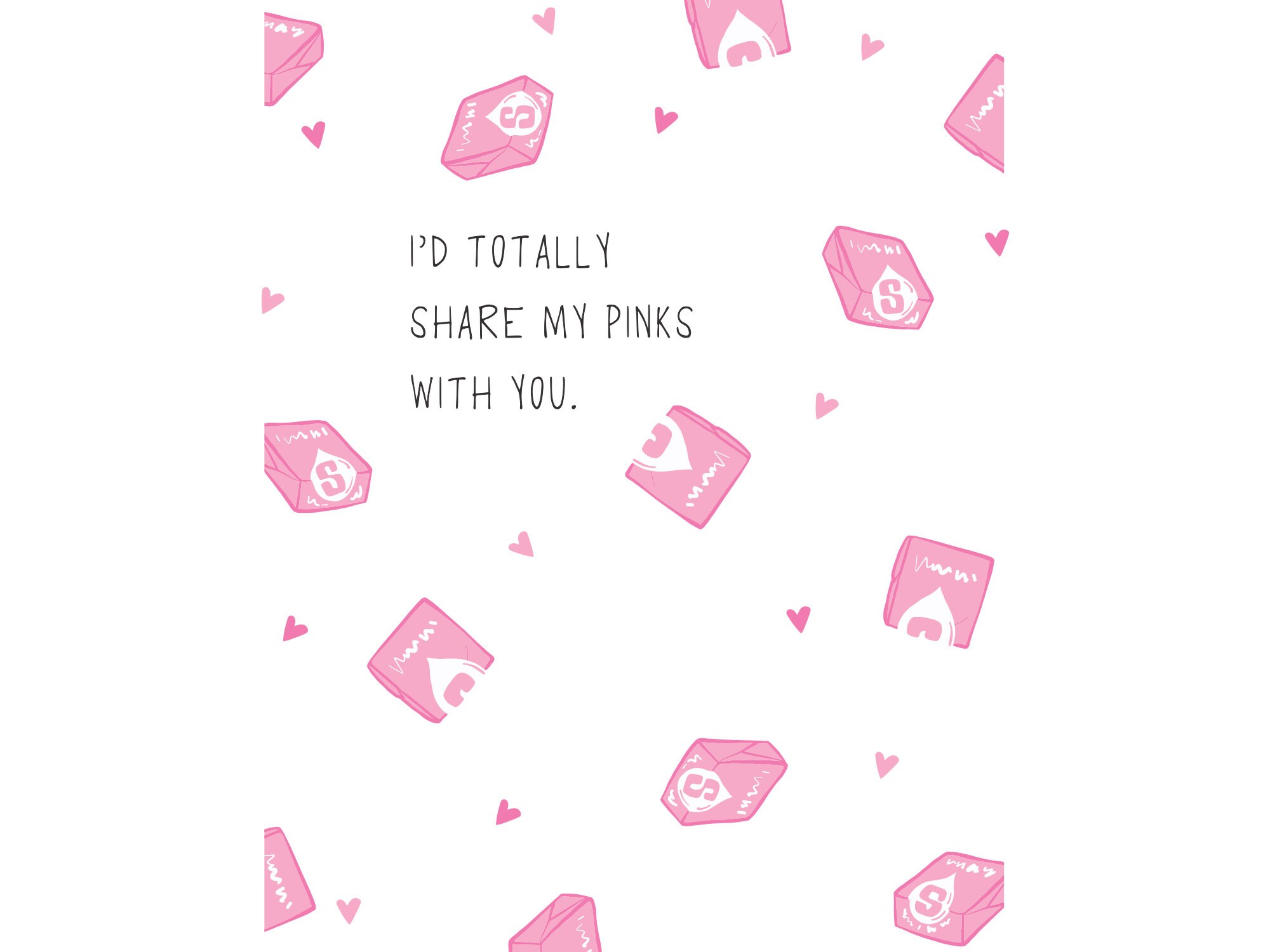 Pink Starburst Card - Printable Valentines Day Galentines Day Card ...