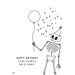 Skeleton Bones Birthday Card - Bag of Bones Black & White Birthday Card ...