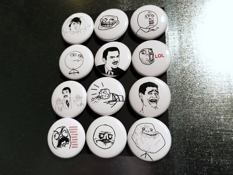 Meme Pin Magnet Sets Mix Match Memes Forever Alone | Etsy