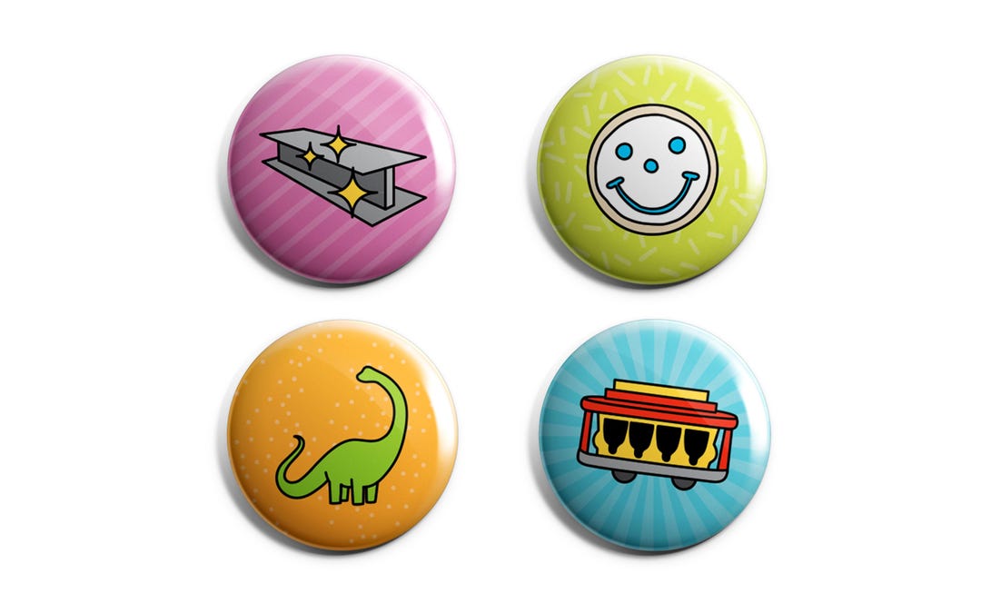 Cute Pittsburgh Pins or Magnets - 1 Inch Handmade Buttons - Smilie ...