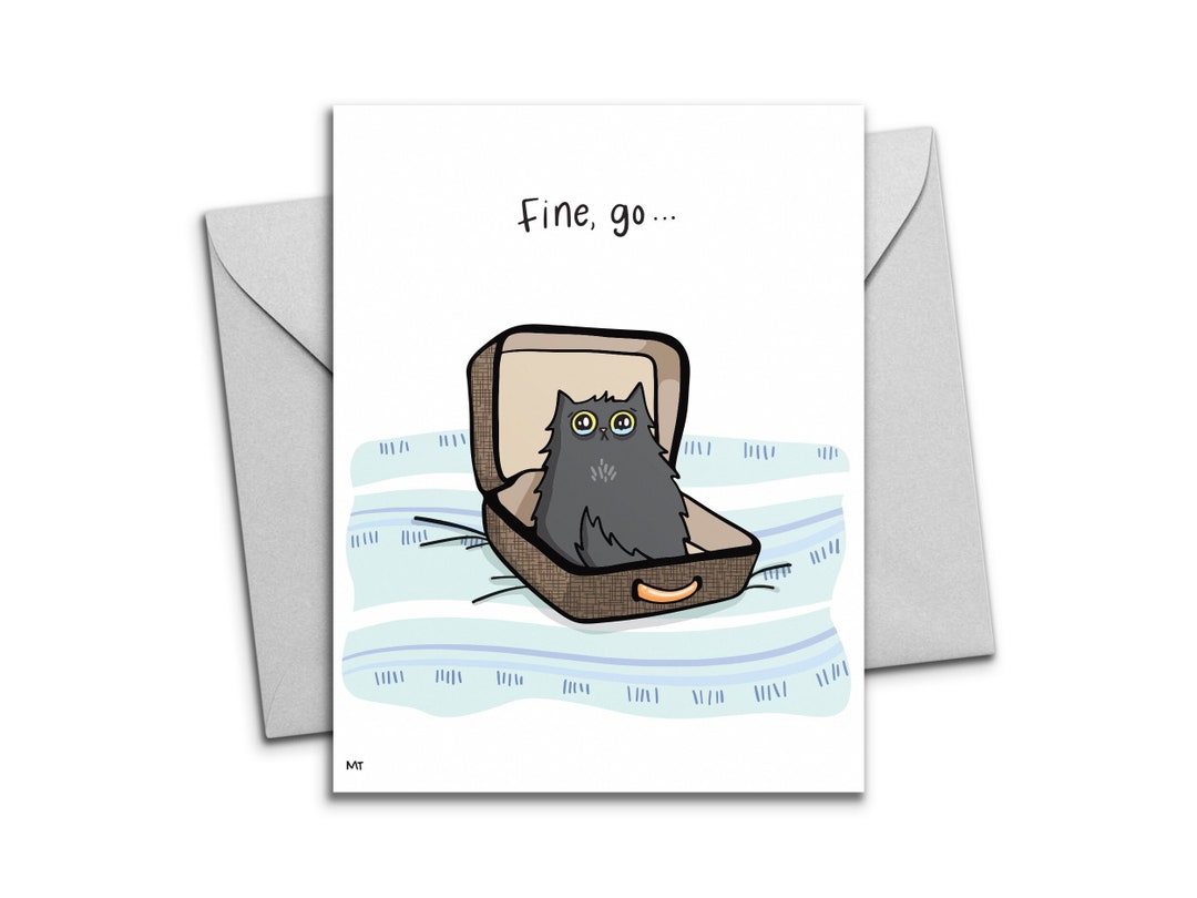 Printable Sad Cat Goodbye Card - Farewell Digital Greeting Card - Sad ...