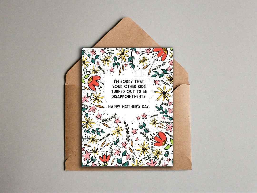 Funny Mothers Day Card Printable - Illustration - From Favorite Child ...