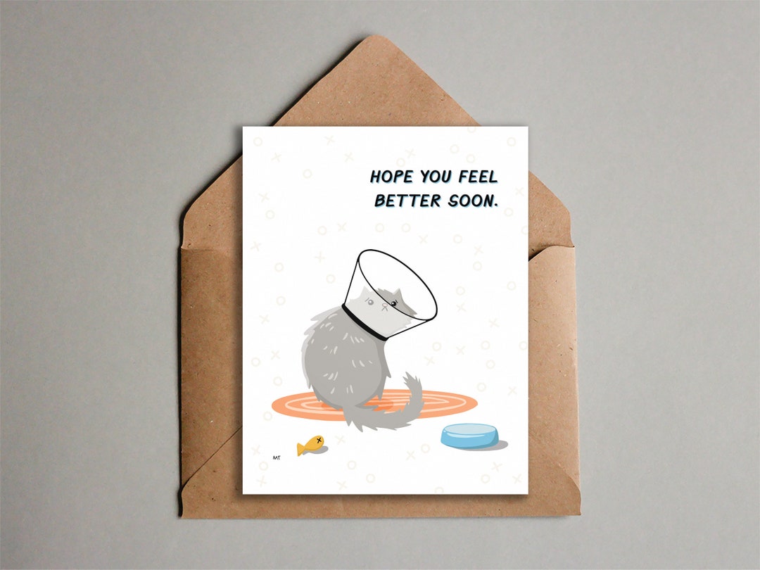 Printable Get Well Soon Card - Feel Better Soon Cat Card - Printable ...