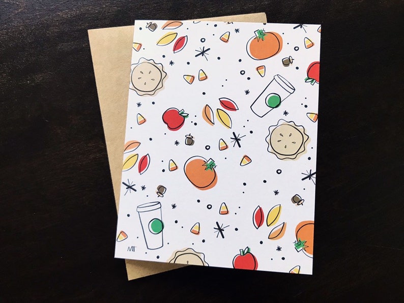 Fall Favorites Blank Cards - Printable Fall Stationery - Pumpkin Spice ...