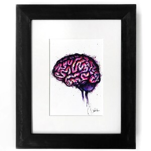 Brain Painting - Unique Anatomy Art Print - Watercolor and Ink Painting ...